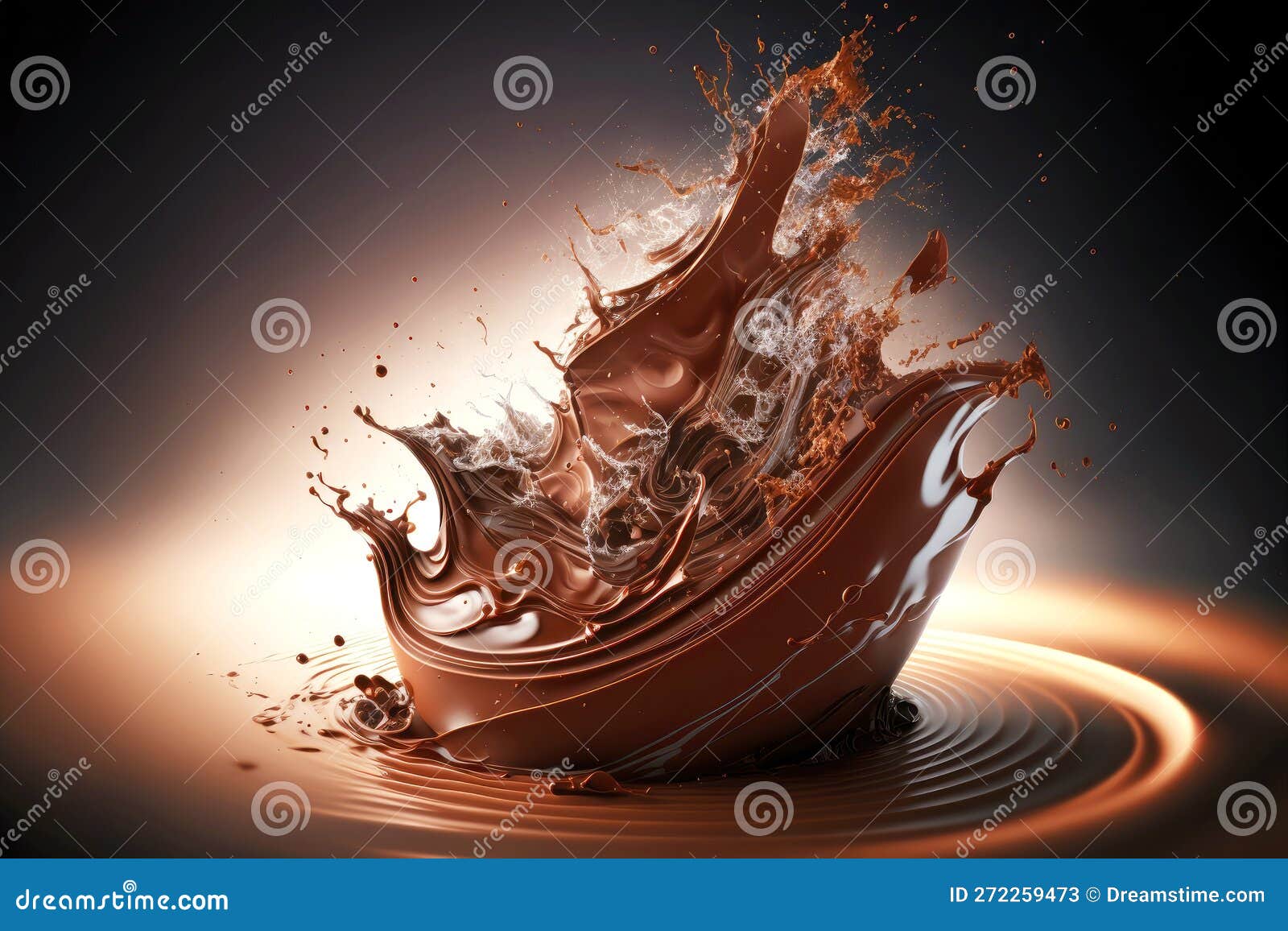 Big Wave of Hot Dark Chocolate with with Chocolate Splash Stock ...