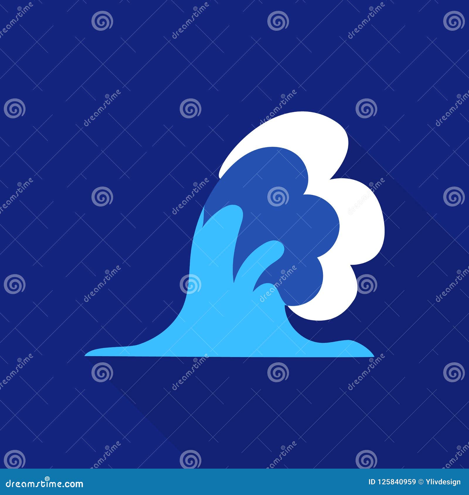 Big wave icon, flat style stock illustration. Illustration of flood ...