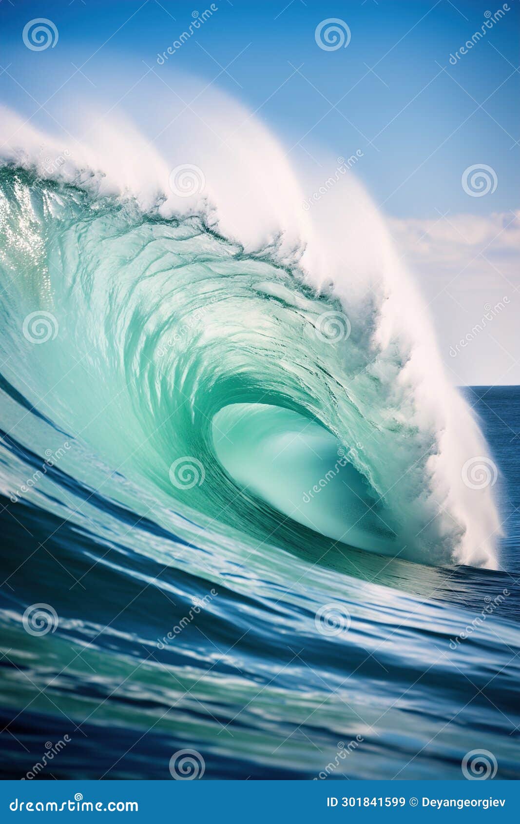 Big Wave in the Ocean Close Up. it Can Be Seen Inside the Wave. Stock ...