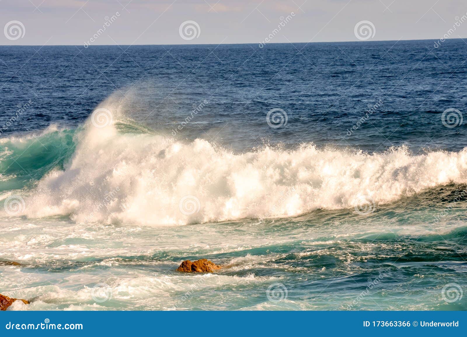 BIg Wave in the Ocean stock photo. Image of splash, braking - 173663366
