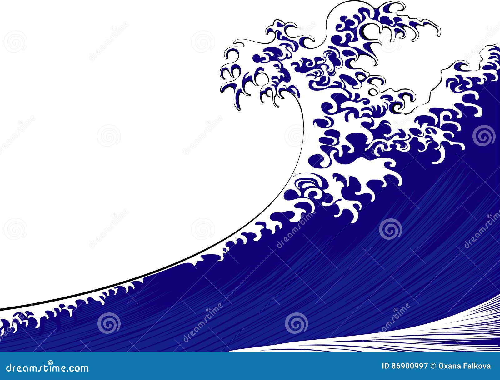 Big wave stock vector. Illustration of poster, summer - 86900997