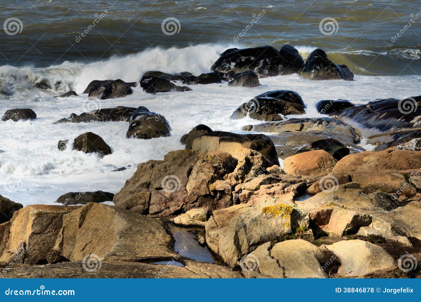 Big Waves Crashing Against the Coastal Rocks Stock Photo - Image of ...