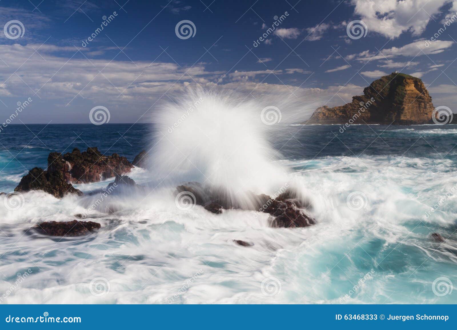 Big Waves Hitting Rocks - Long Exposure Version Stock Image - Image of ...