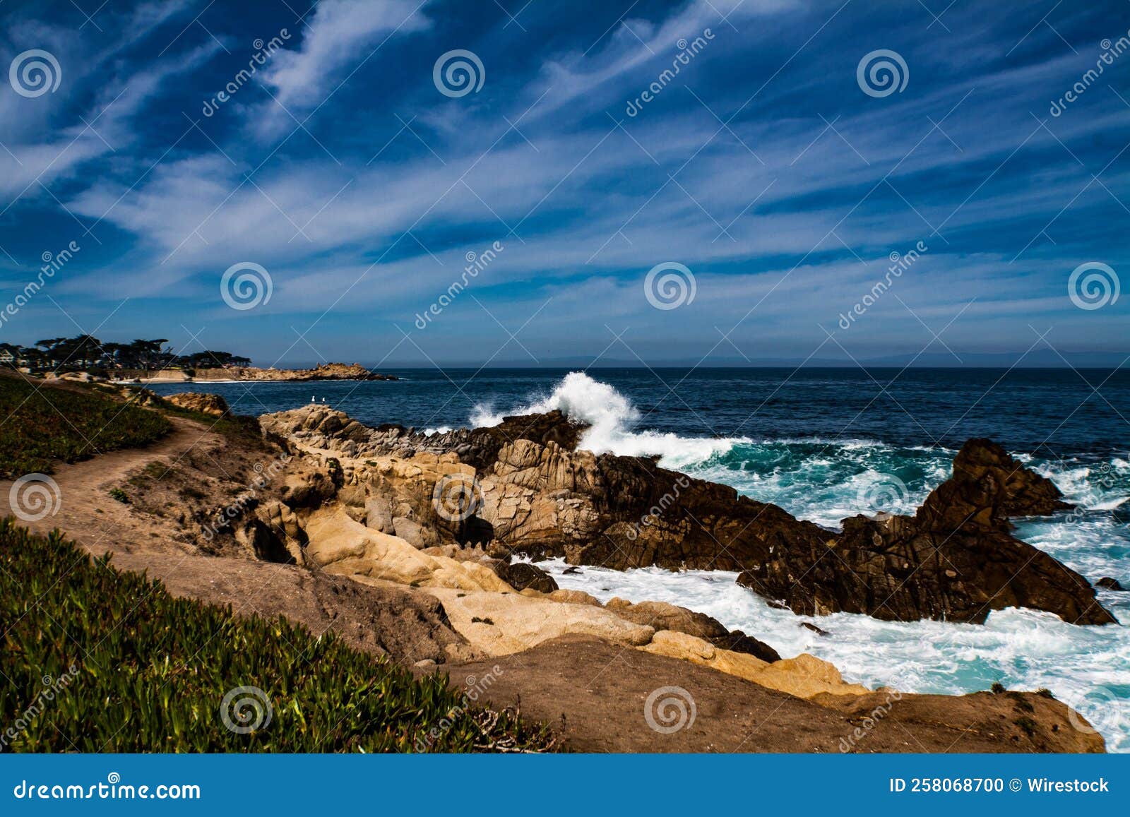 Big Waves Hitting the Rocks in the Seashore Stock Photo - Image of ...