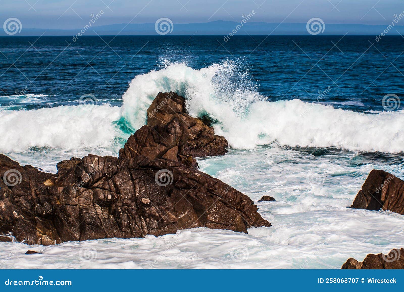 Big Waves Hitting the Rocks in the Seashore Stock Image - Image of rock ...
