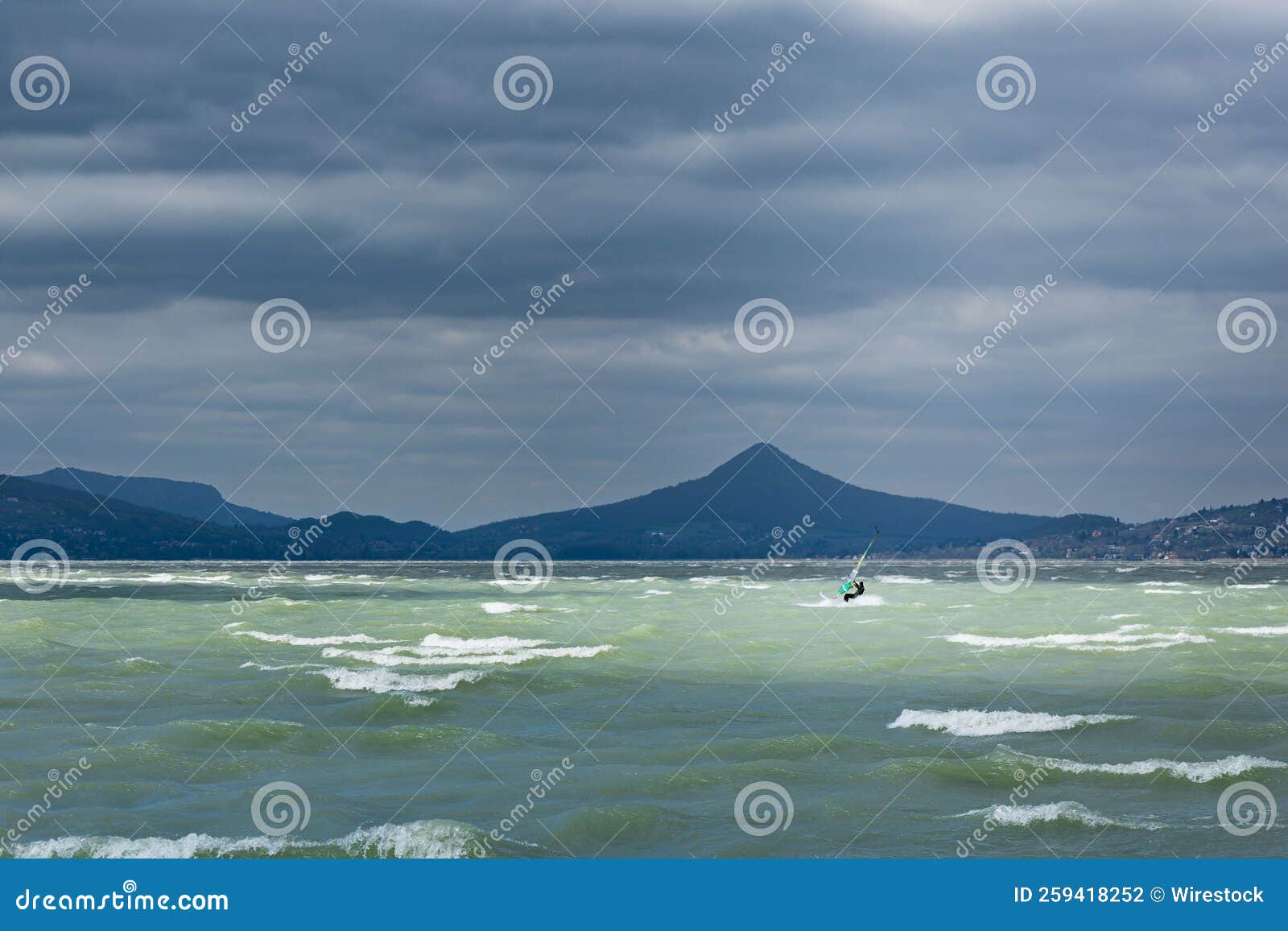 Big Waves on the Ocean with a Dark Clouds Above Stock Photo - Image of ...