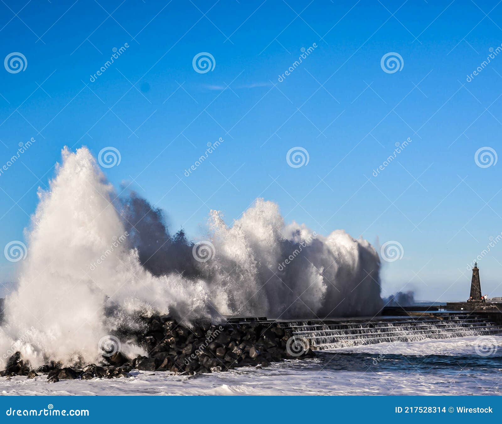 Big Waves on Rock Formations in the Ocean Stock Photo - Image of ...