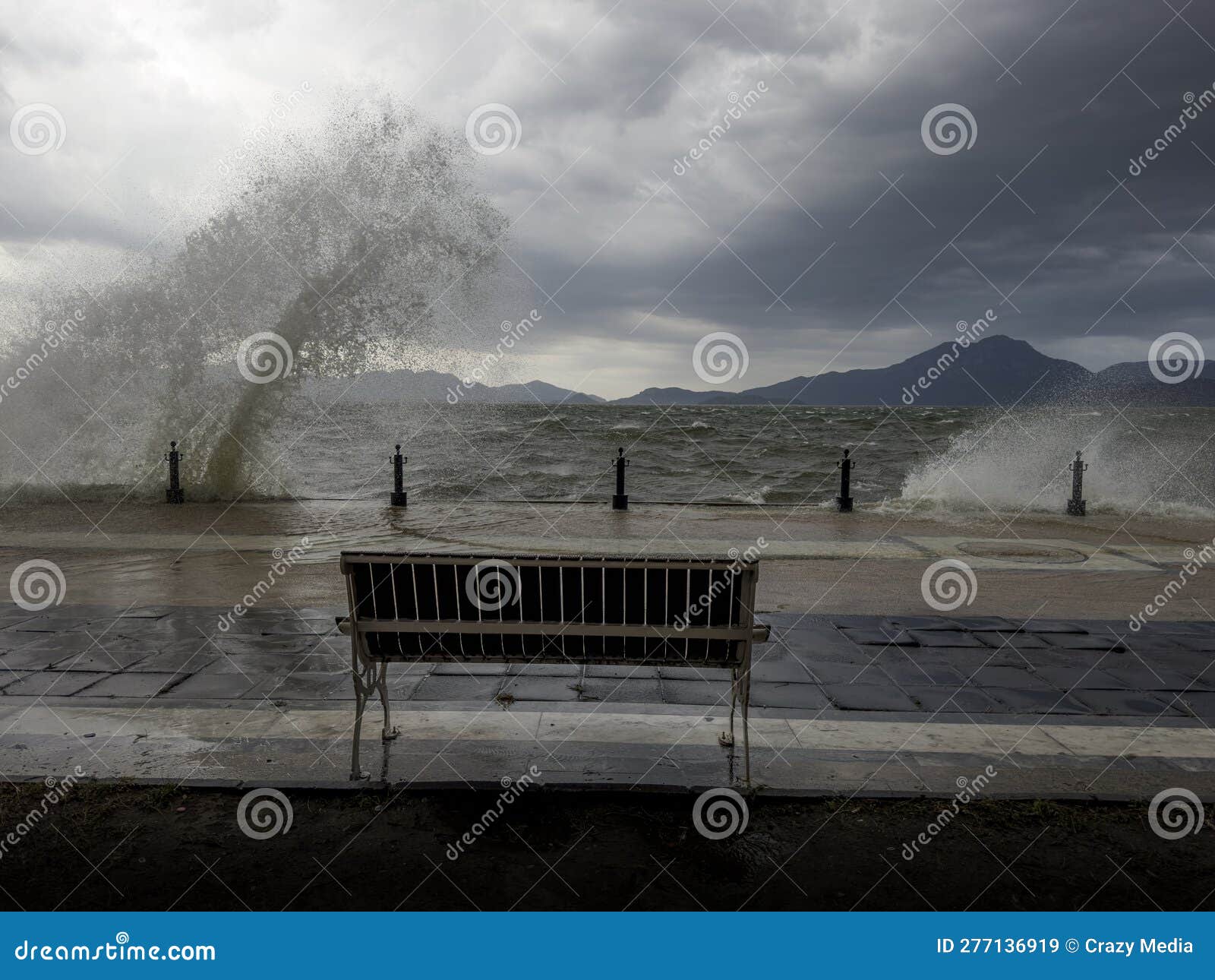 Big Waves from the Wind by the Lake Stock Image - Image of dangerous ...