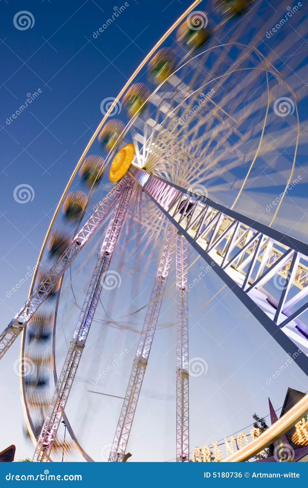 Big wheel on a fun fair stock photo. Image of observation - 5180736
