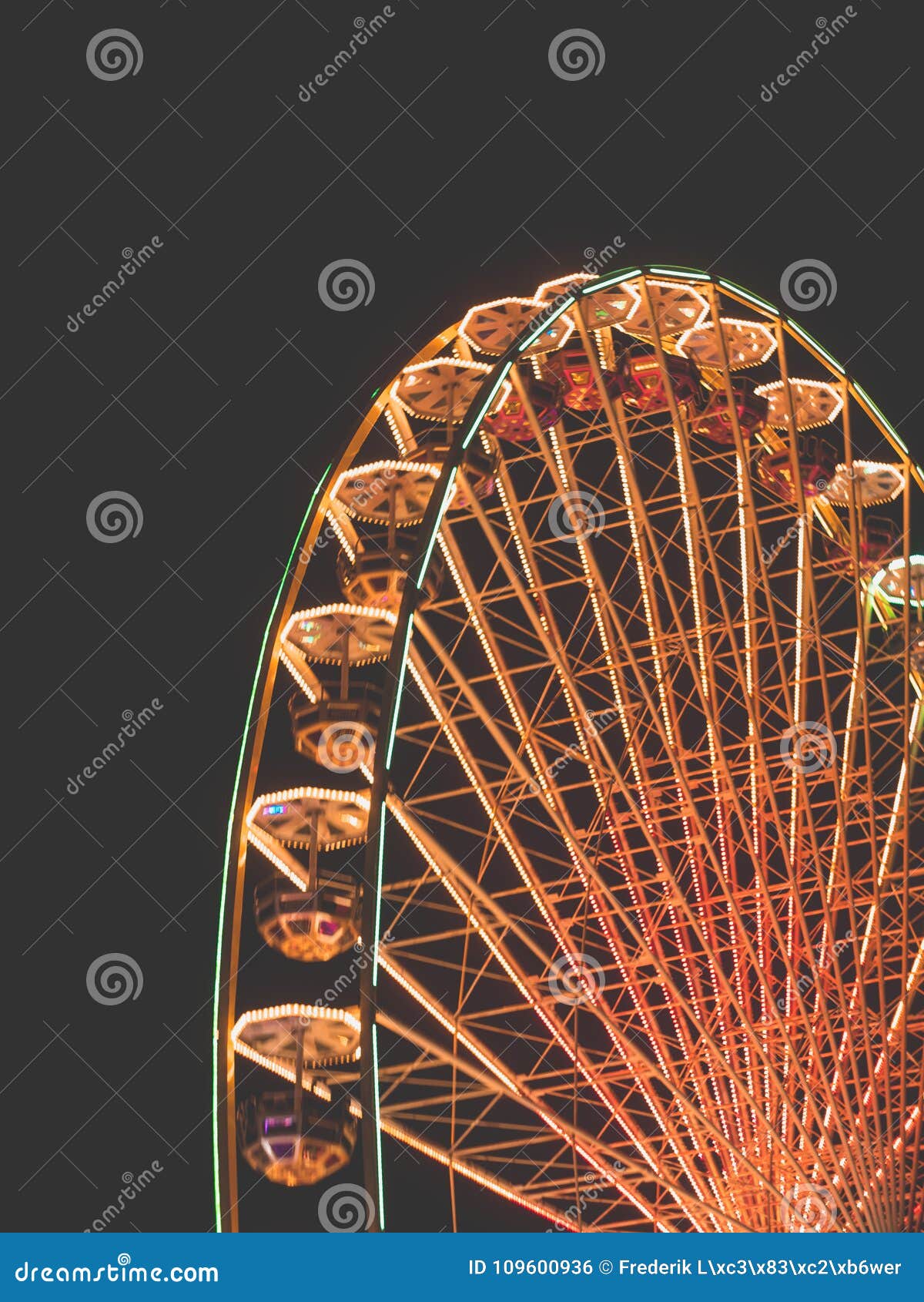 Big Wheel on a Fun Fair at Night Stock Photo - Image of color ...