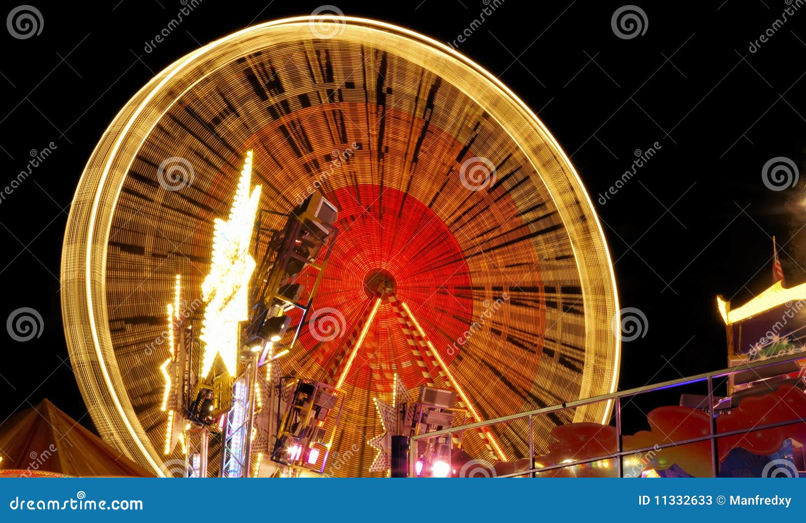 Big wheel at night stock image. Image of bright, park - 11332633