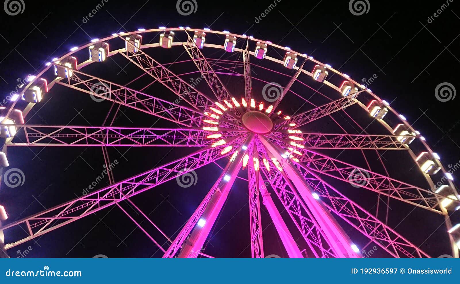Big Wheel Night Lights Rimini Italy Stock Image - Image of night, wheel ...