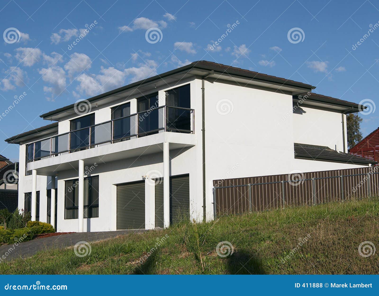 Big white 2 storey house stock photo. Image of modern, story - 411888