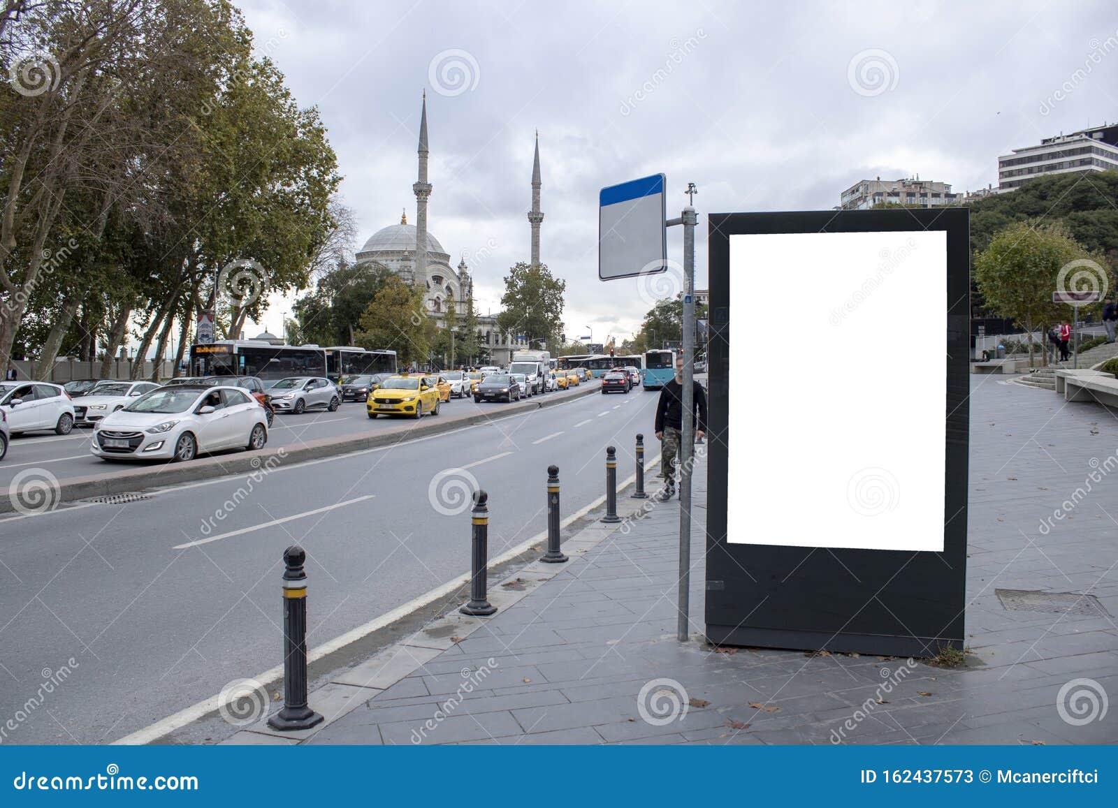 Big White Advertising Sign Close-up Stock Image - Image of background ...