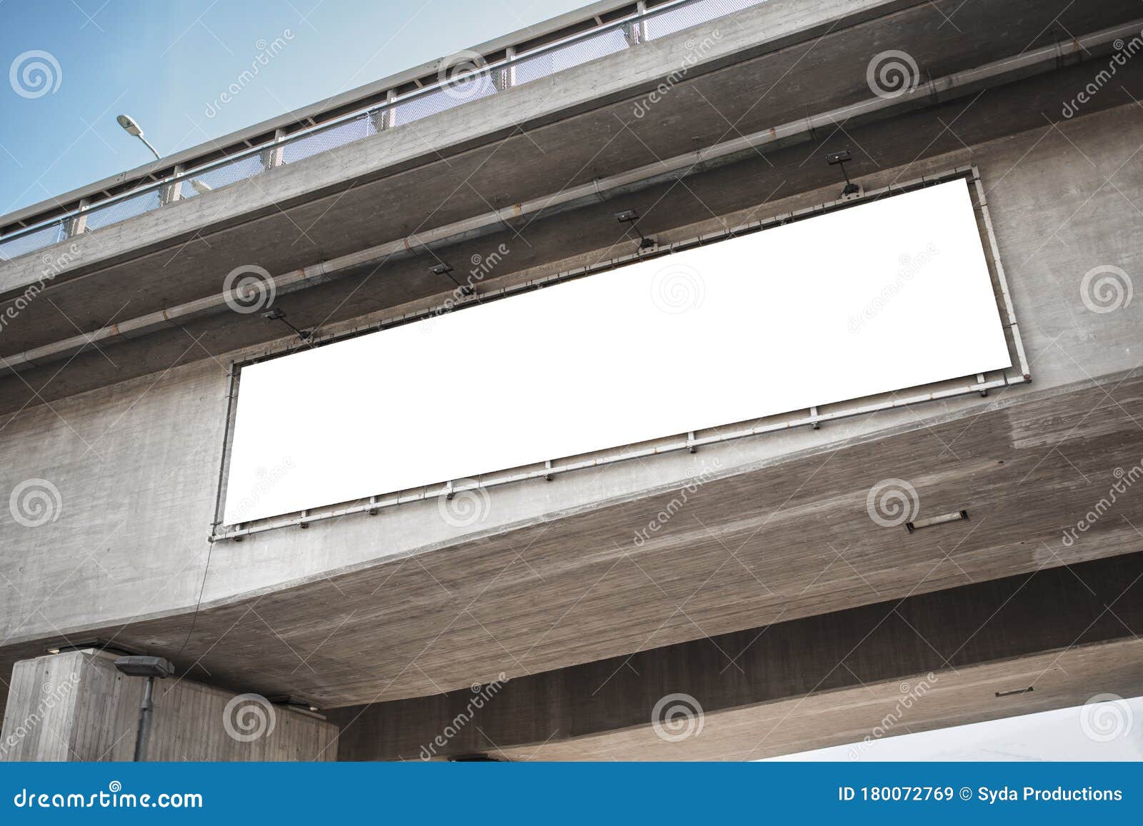 Big White Billboard Template on Bridge Stock Image - Image of ...