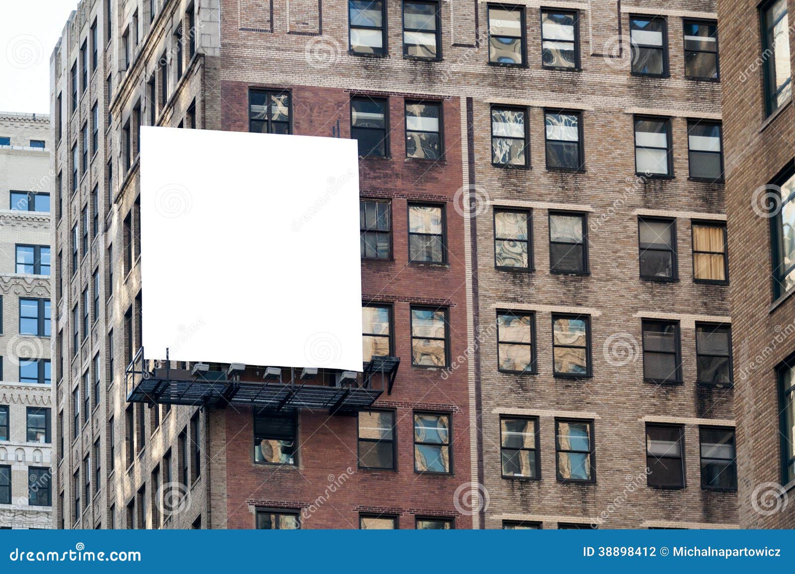 Big White Billboard on the Wall. Stock Photo - Image of display ...