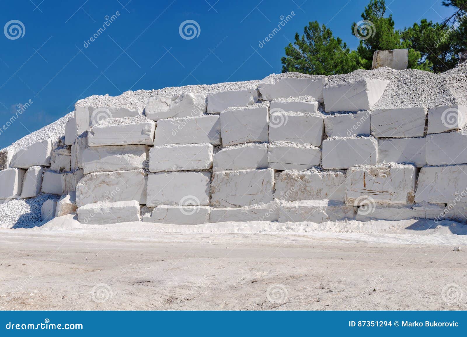 Big White Blocks of Raw Marble in a Quarry in Greece Stock Photo ...