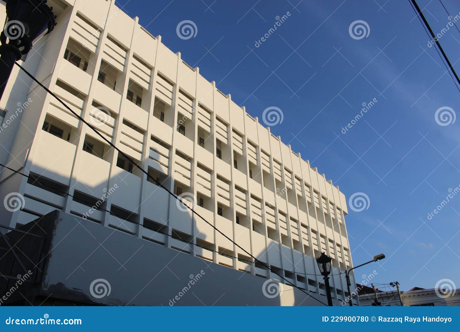 Big White Building with Clear Sky Stock Photo - Image of blue, building ...