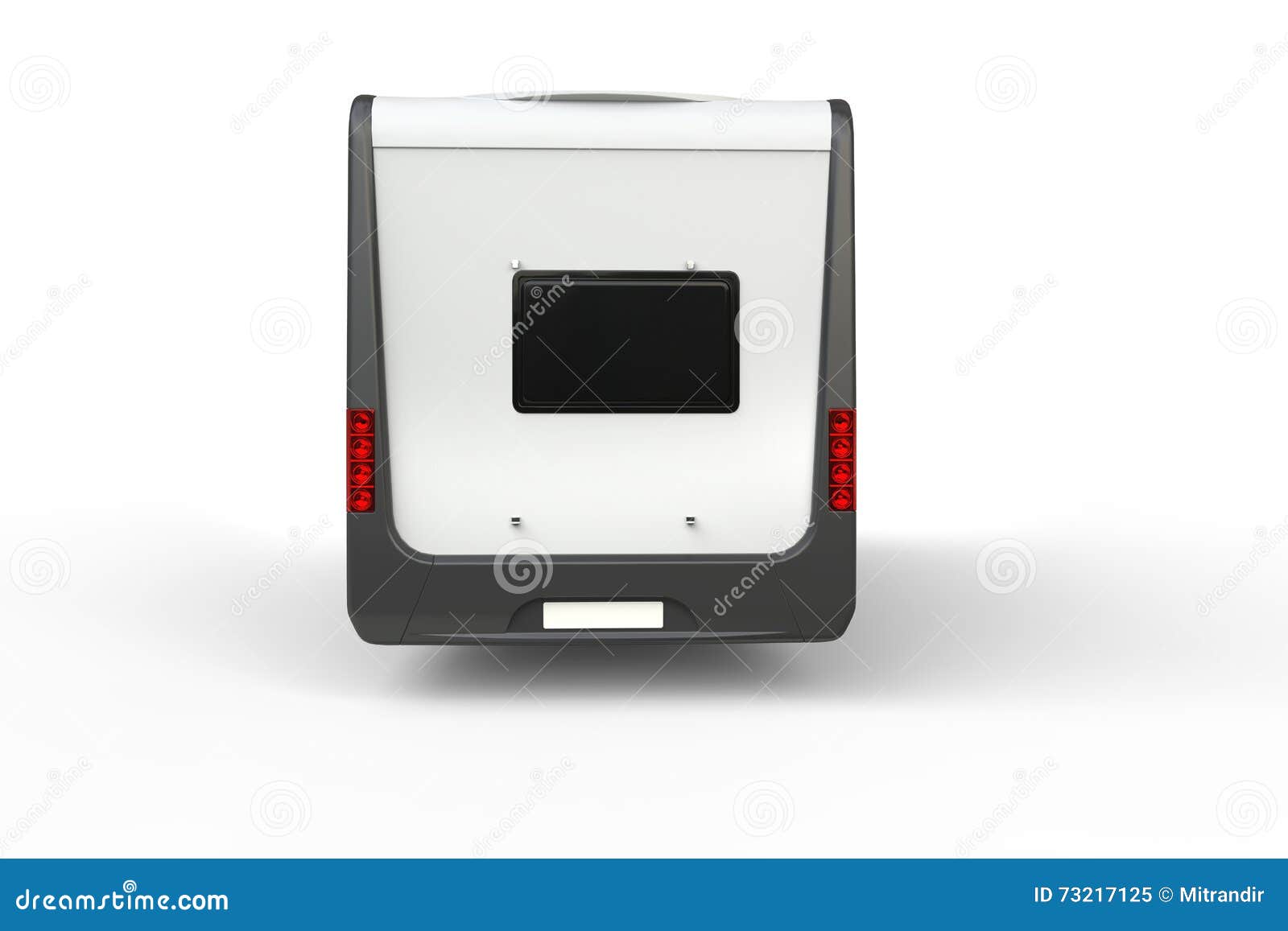 Big White Camper Van - Back View Stock Image - Image of camp, tour ...