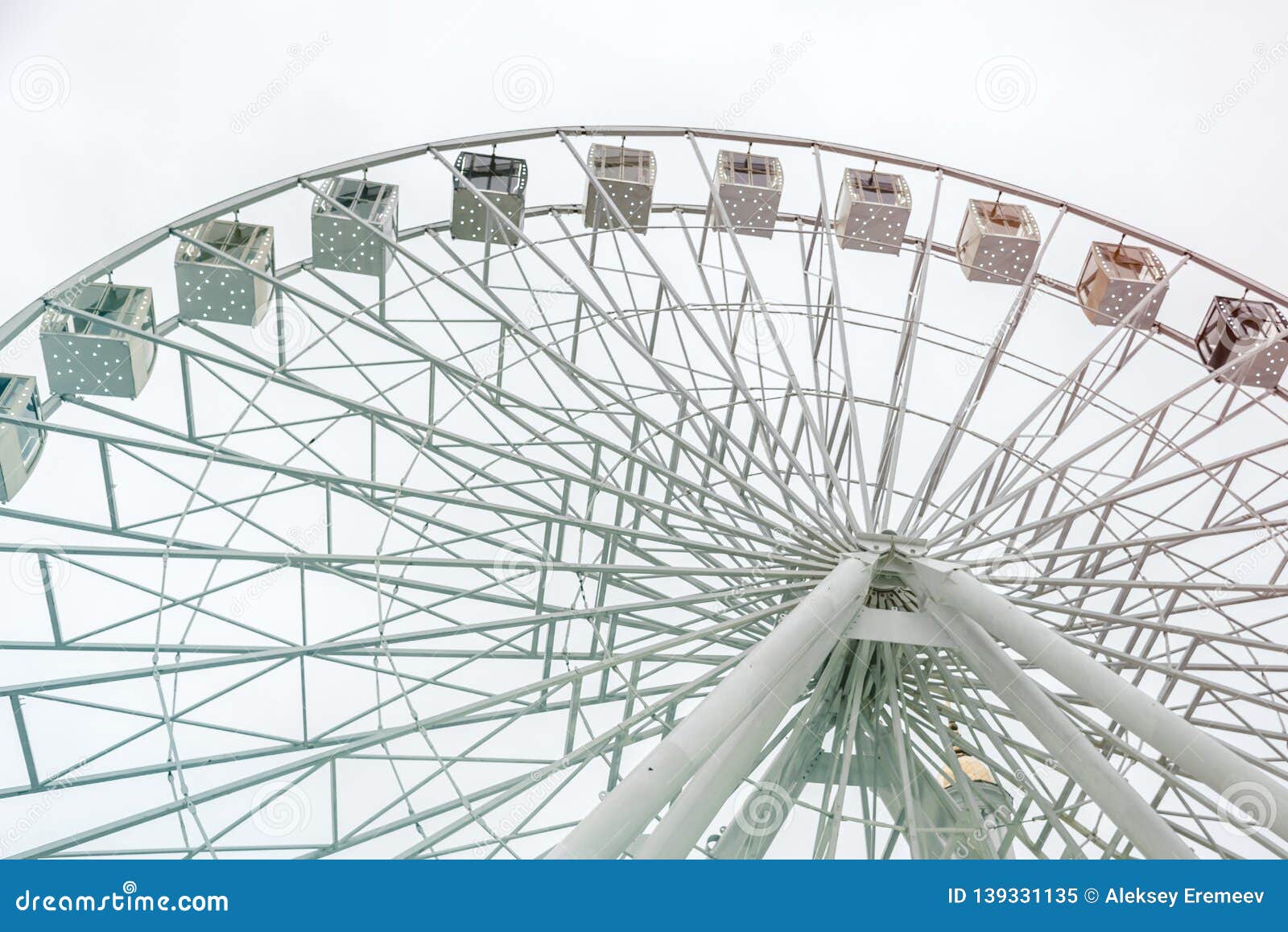 Big White Ferris Wheel Full Frame Stock Image - Image of fairground ...