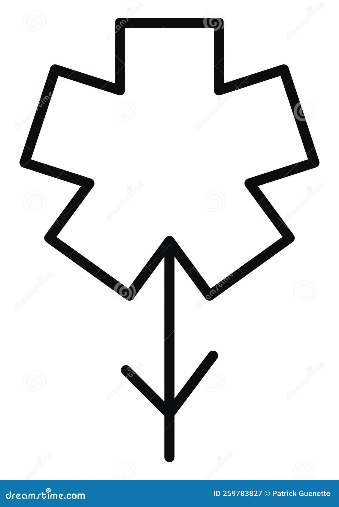 Big White Flower with Long Stem, Icon Stock Vector - Illustration of ...