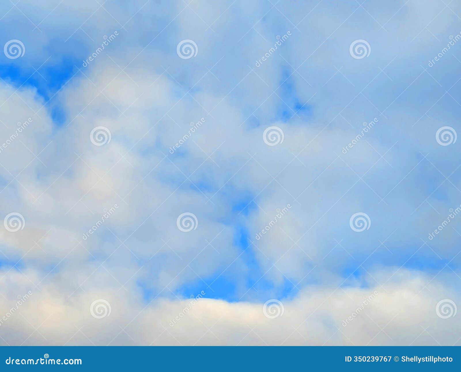 Big White Fluffy Clouds on a Blue Sky with Fine Whispy Lines Stock ...