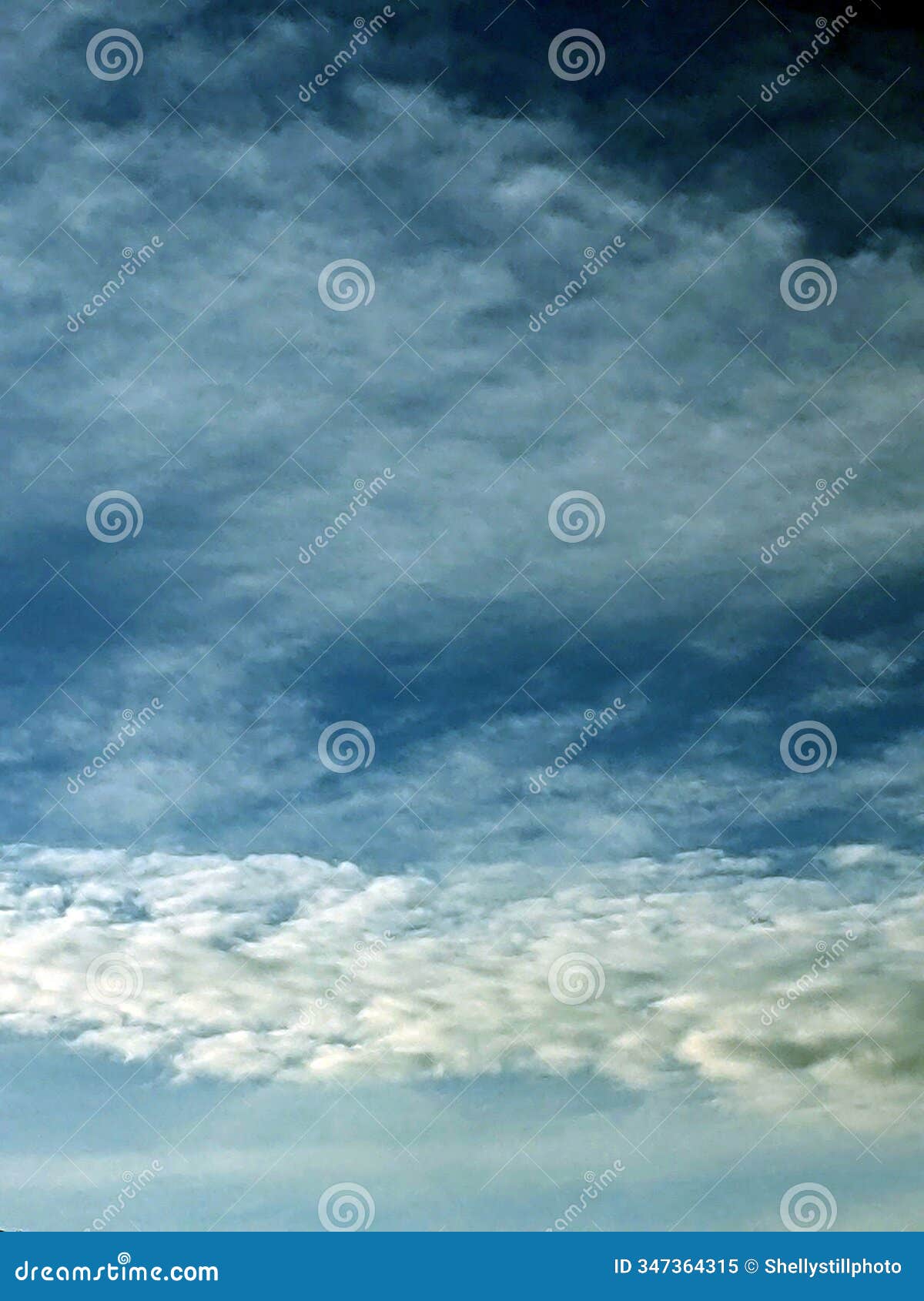 Big White Fluffy Clouds on a Blue Sky with Fine Whispy Lines Stock ...