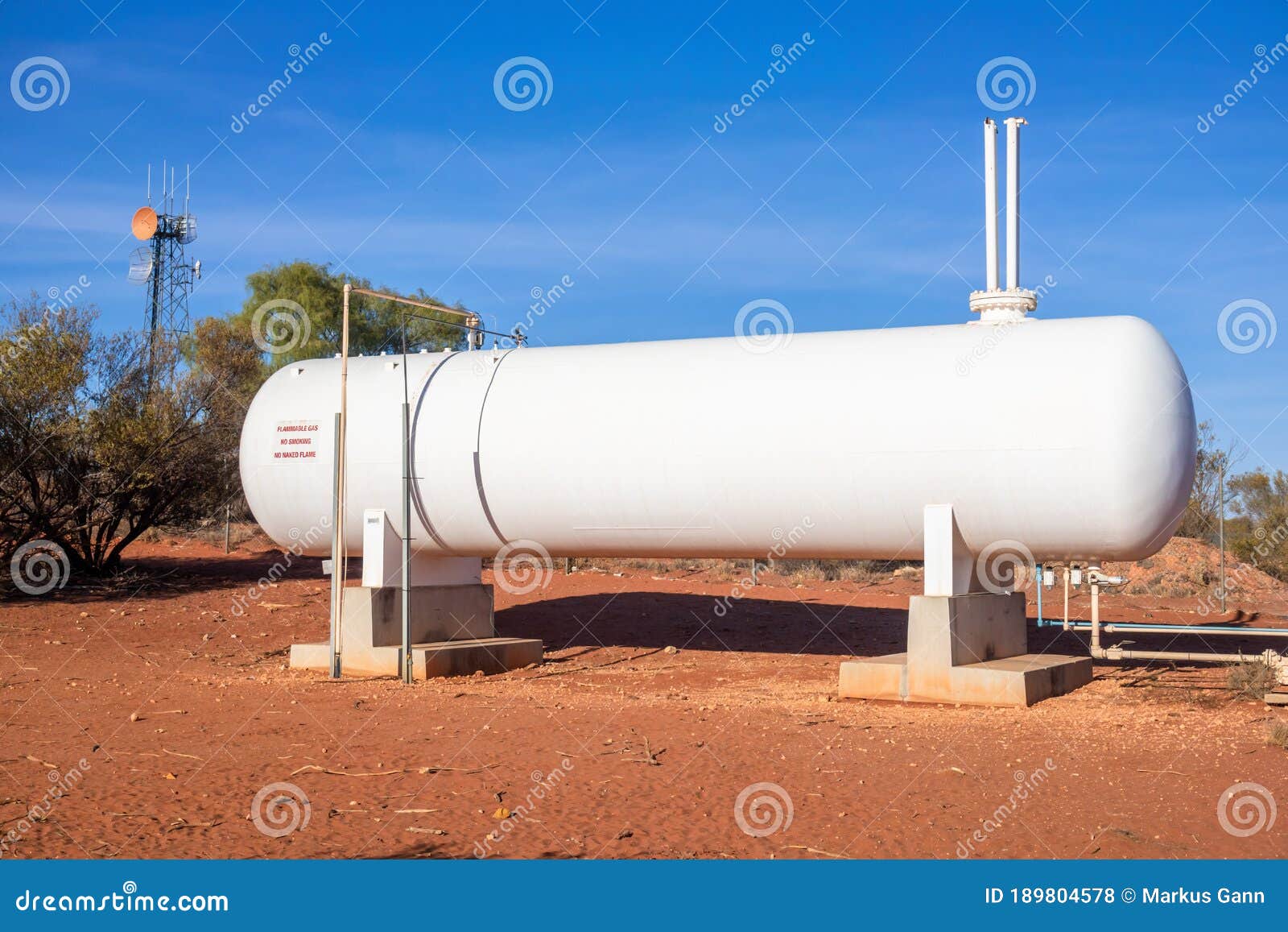 Big White Gas Tank in Australia Stock Photo - Image of farming, trees ...