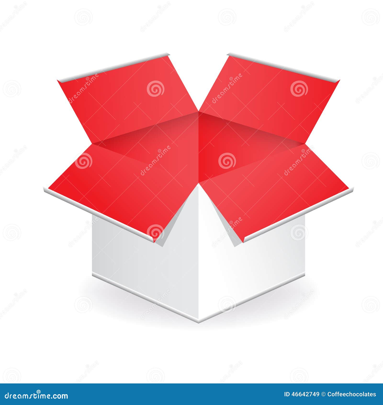 Big white gift box vector stock vector. Illustration of open - 46642749