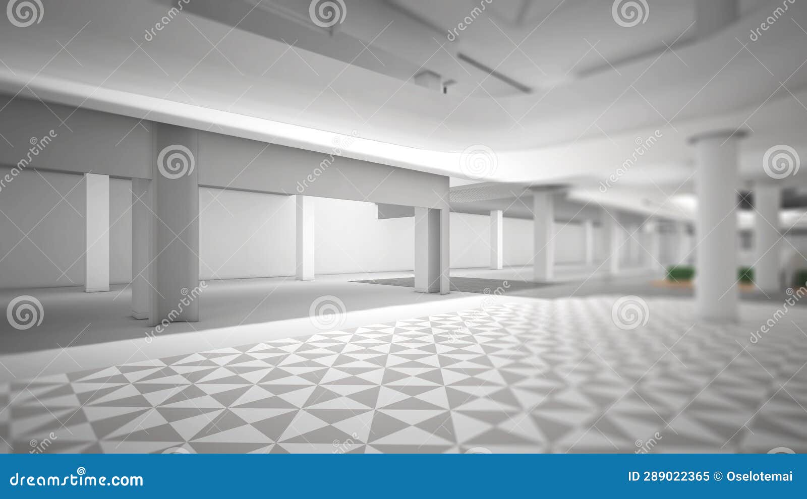 Big, White, Glistening Building Hall ,Area for Structural Work ,large ...