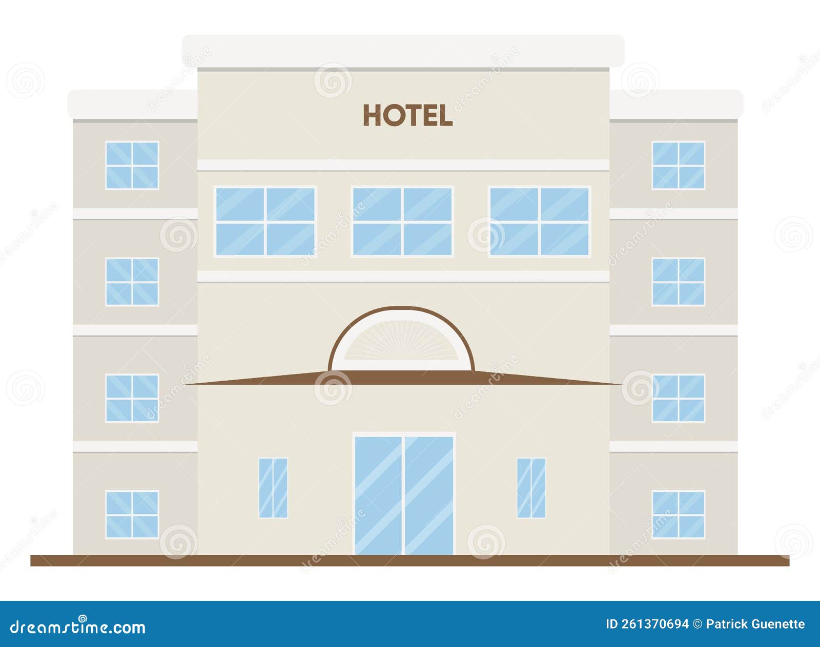Big white hotel, icon stock vector. Illustration of architecture ...