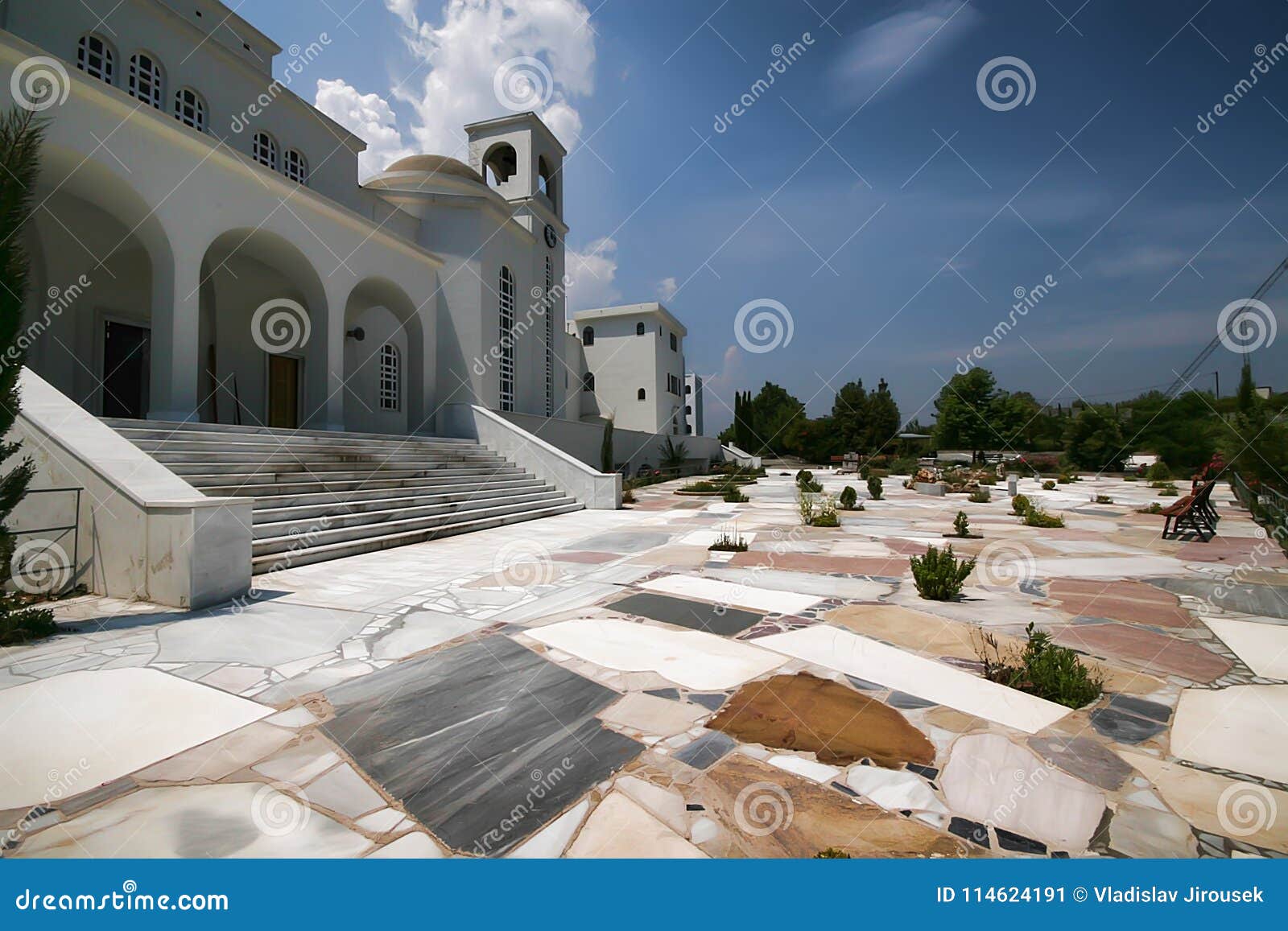 Big White Orthodox Monastery, Greece Stock Image - Image of ...