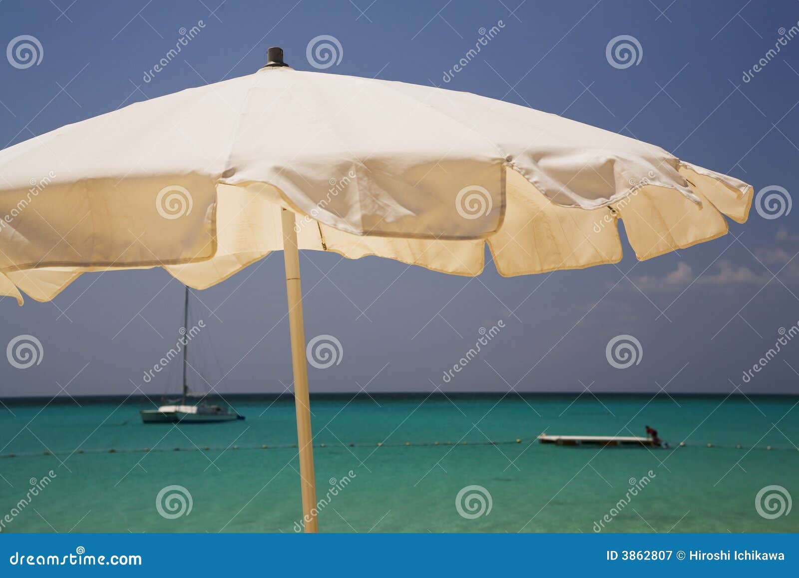 Big White Parasol in Okinawa Stock Image - Image of transparent ...