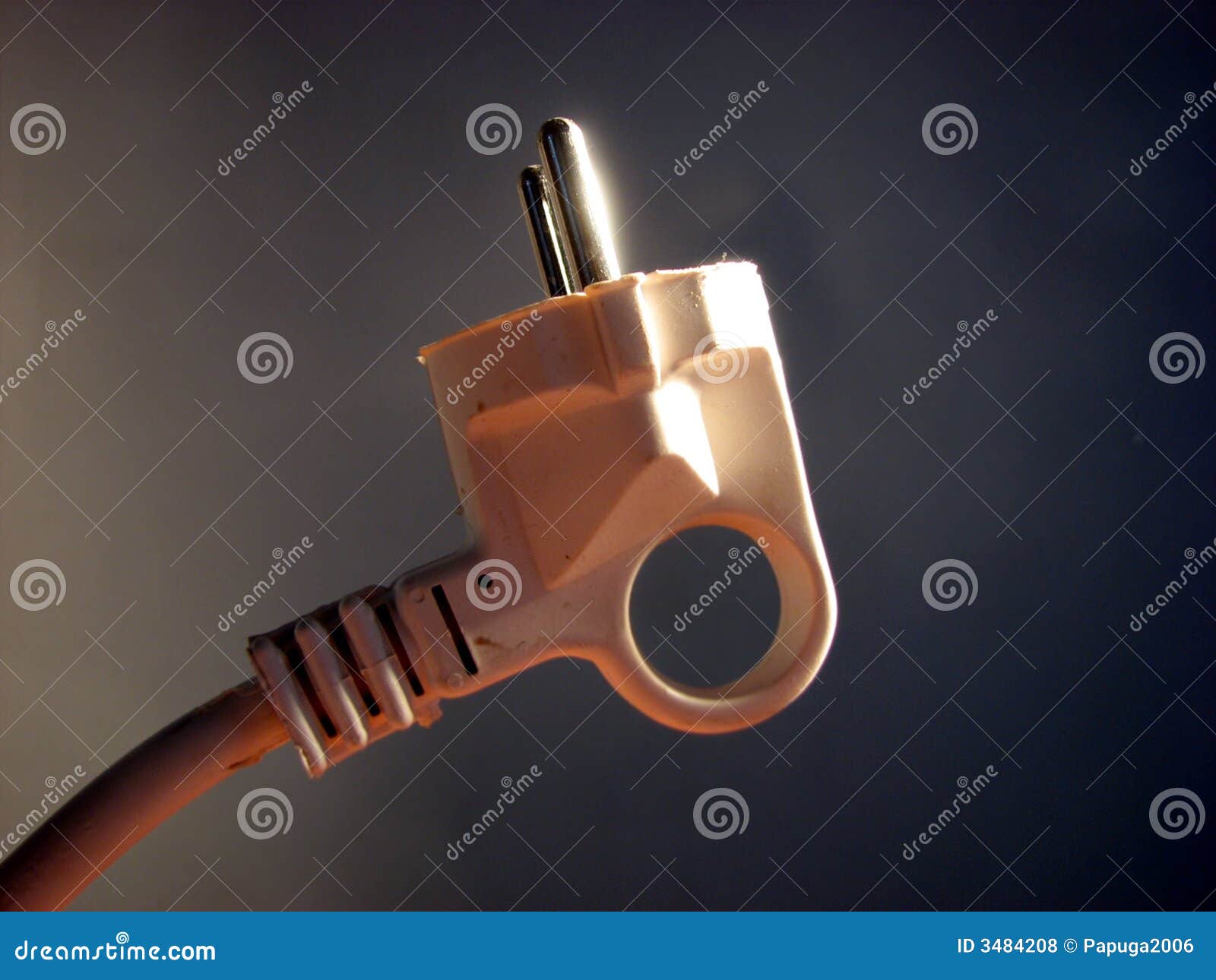 EU White Plug, With An Earth Connection, Isolated On White Background ...