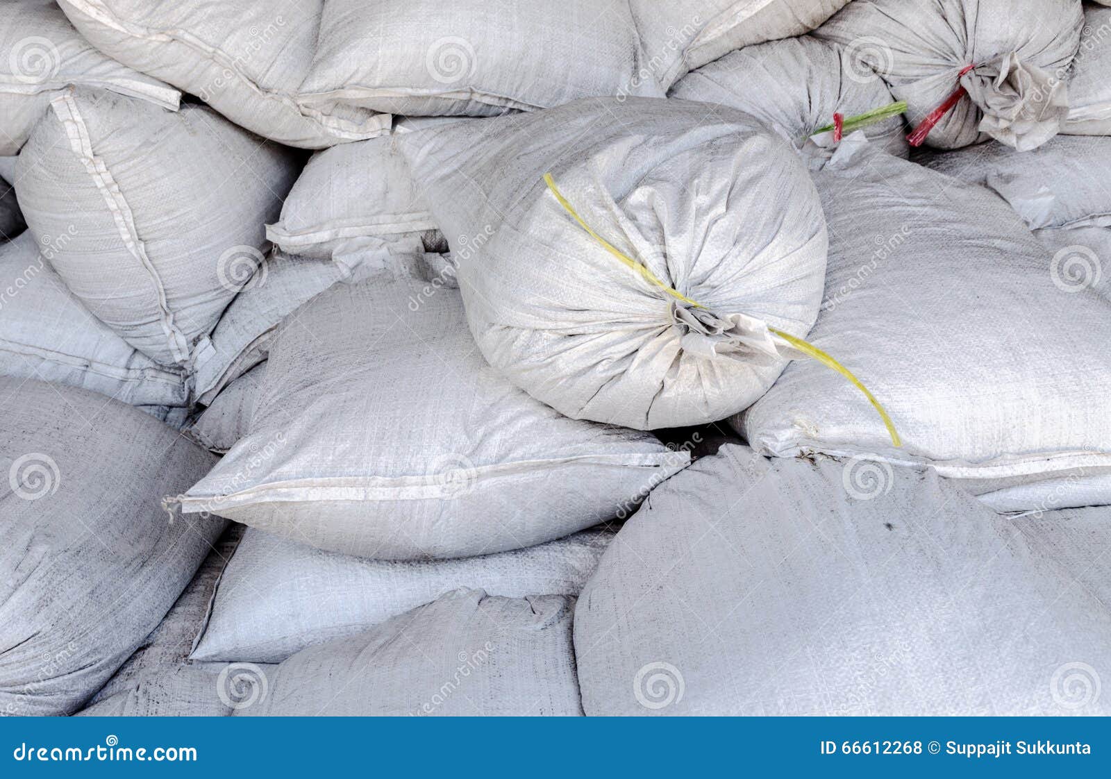 Big White Sacks at Large Warehouse Stock Photo - Image of packaging ...
