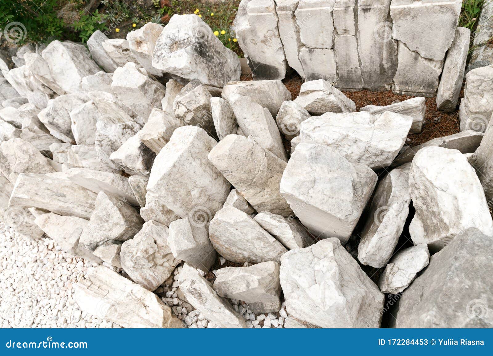 Big White Stones. Stones Remains of the Ruins of the Acropolis Stock ...