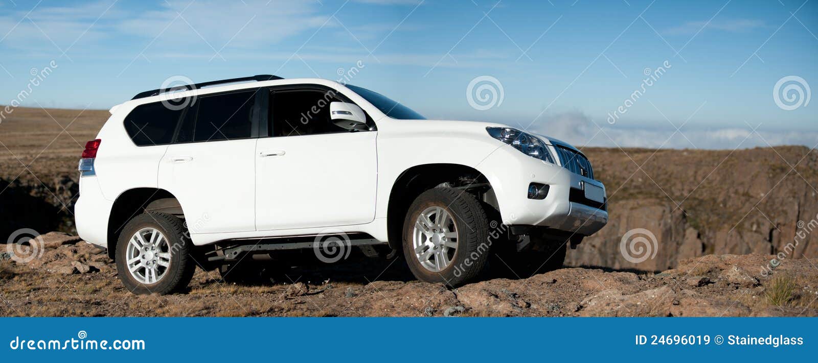 Big white SUV stock image. Image of rack, hillclimb, camping - 24696019
