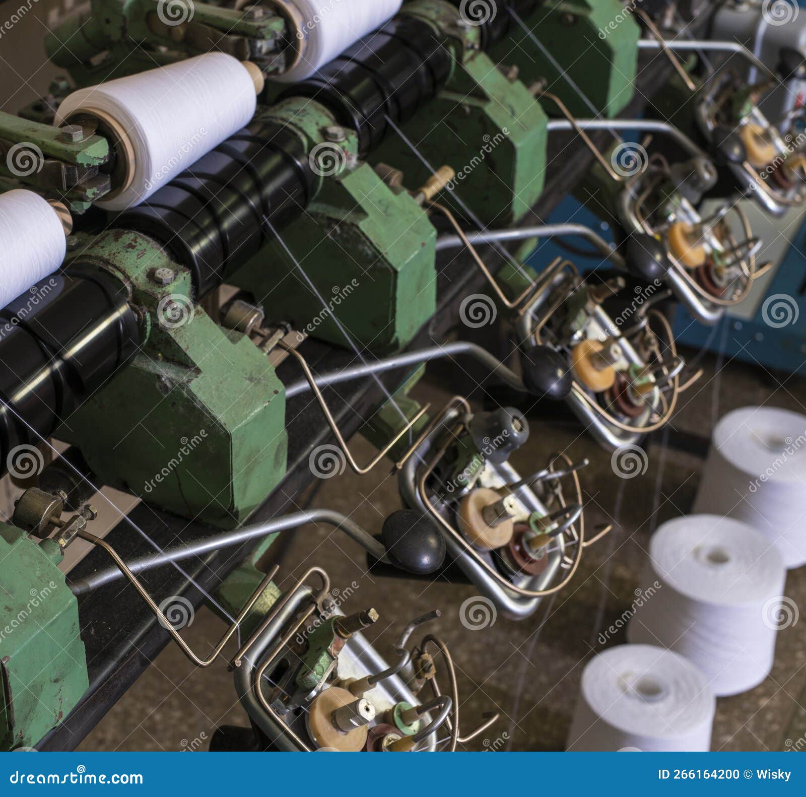 Thread Spools at Rewinding Machine View Stock Photo - Image of producer ...