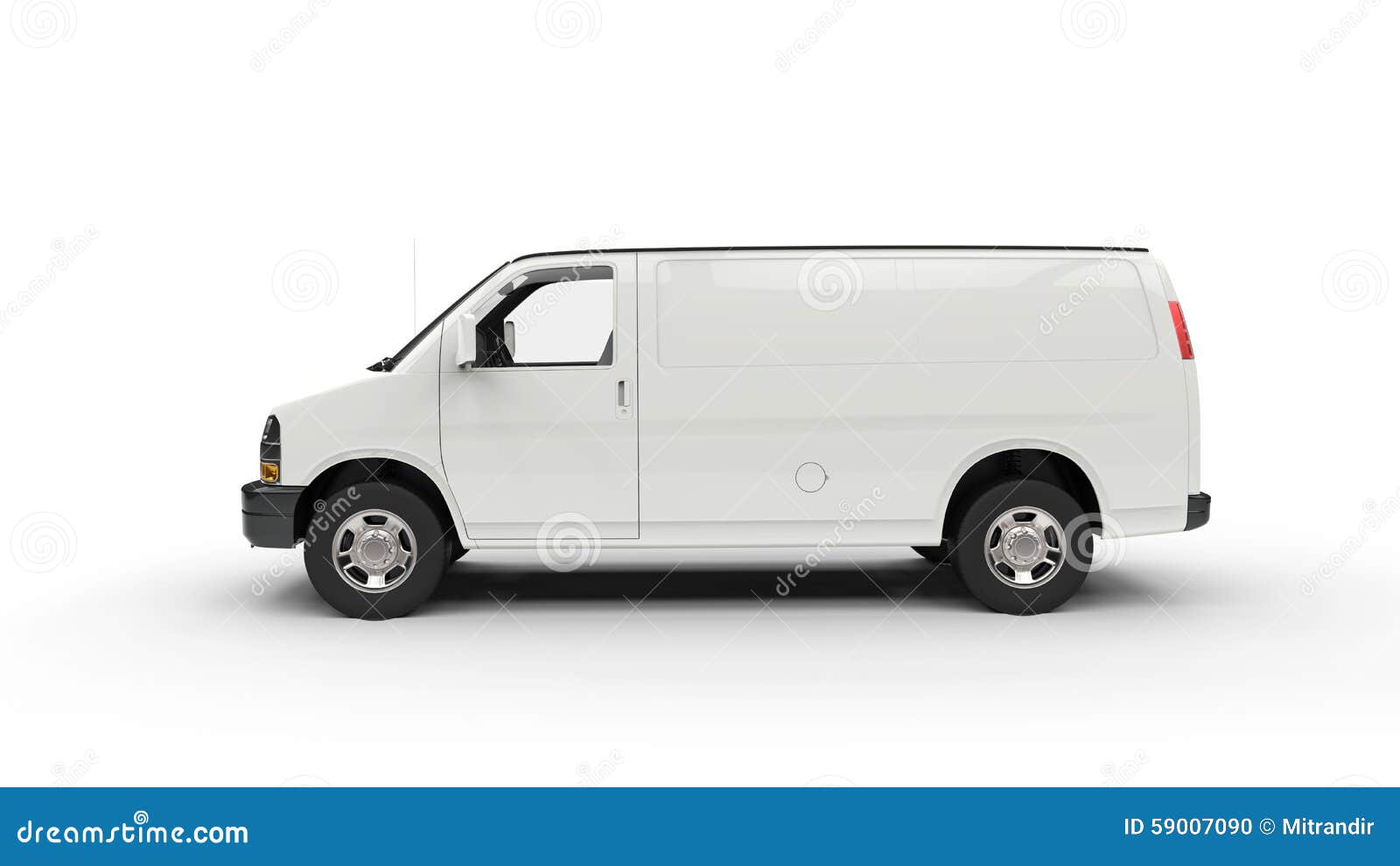 White Delivery Van Side View