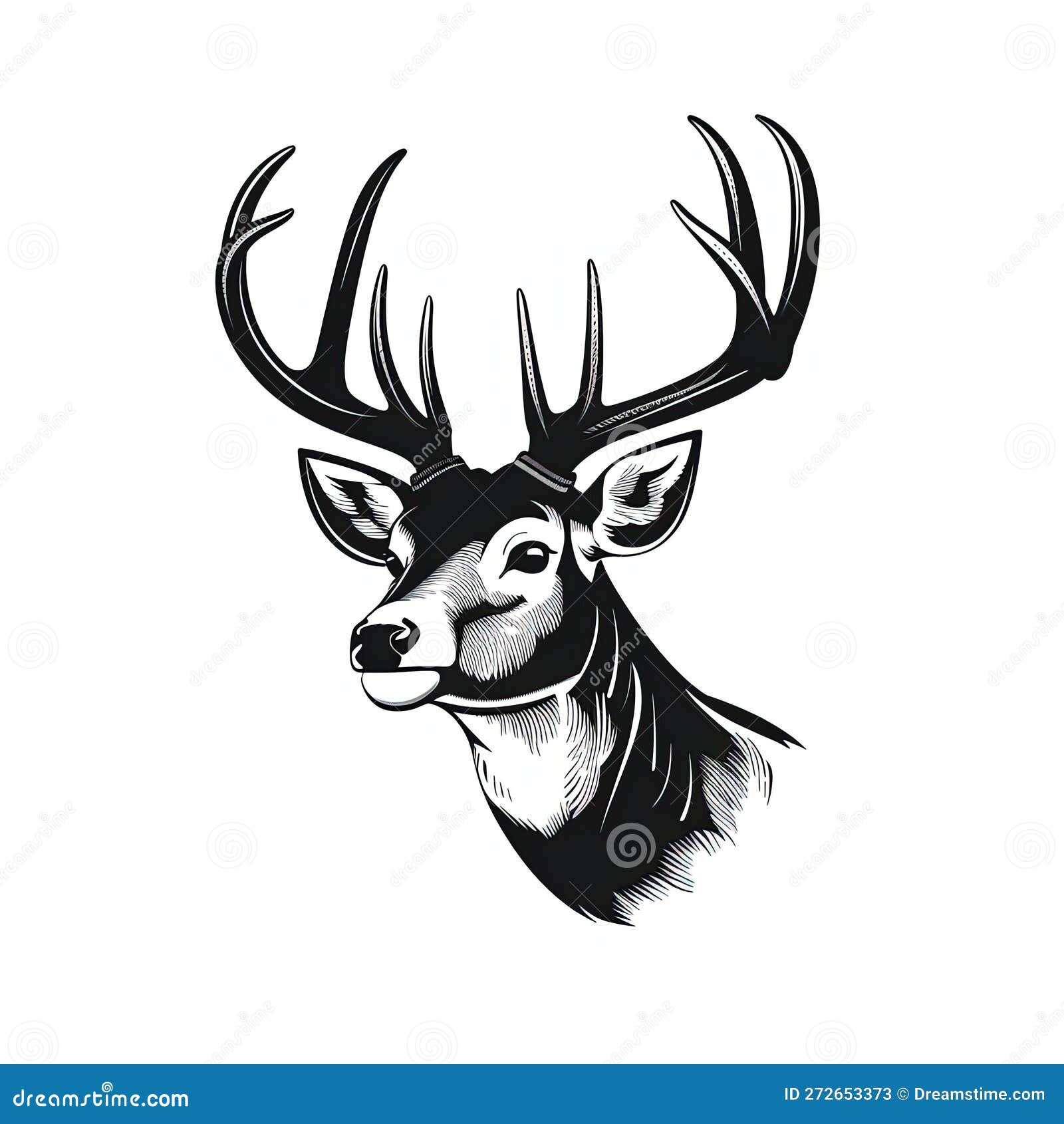 Big Whitetail Buck Logo. Generative AI Stock Illustration ...