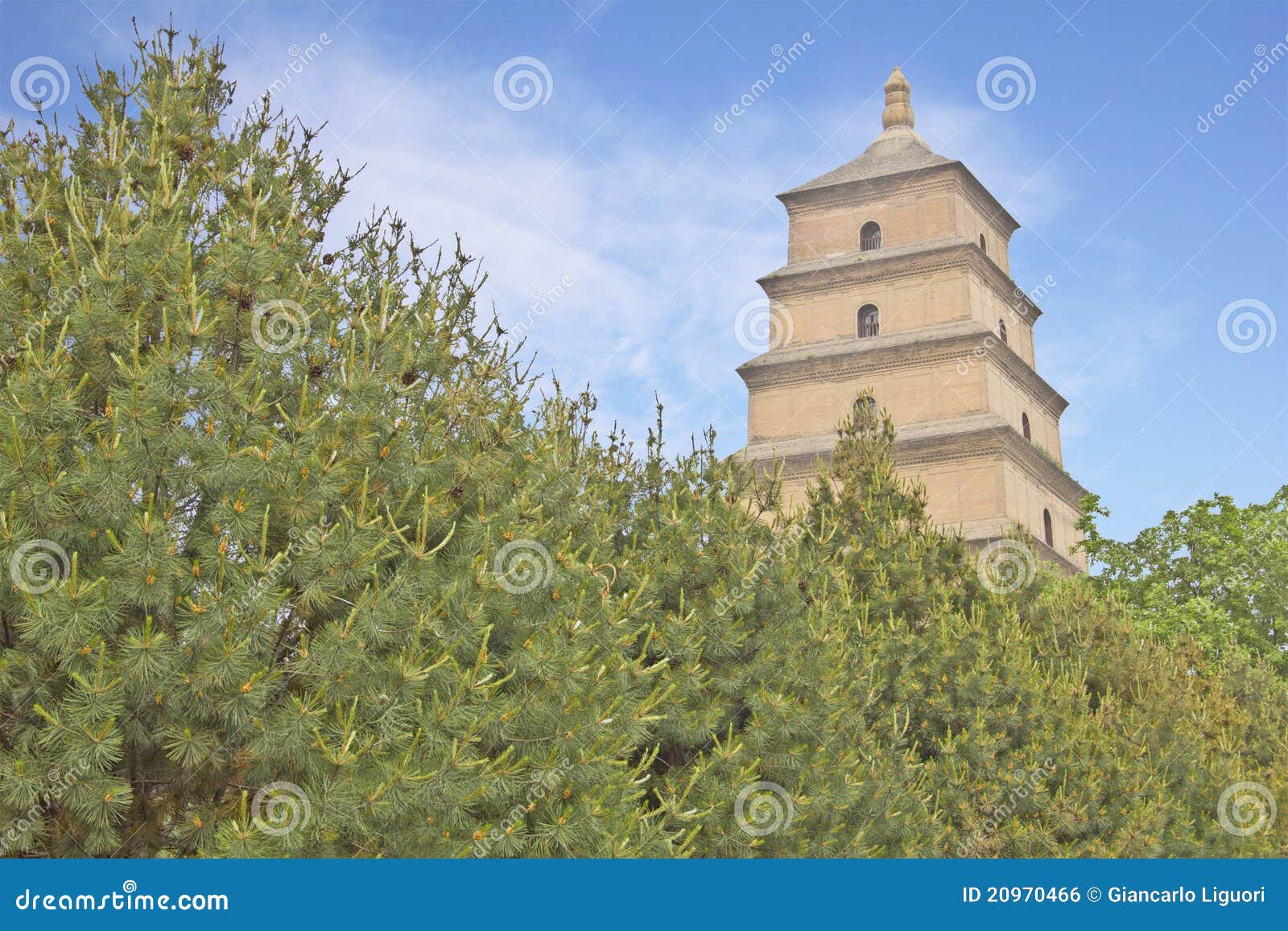 The Big Wild Goose Pagoda stock photo. Image of exploration - 20970466