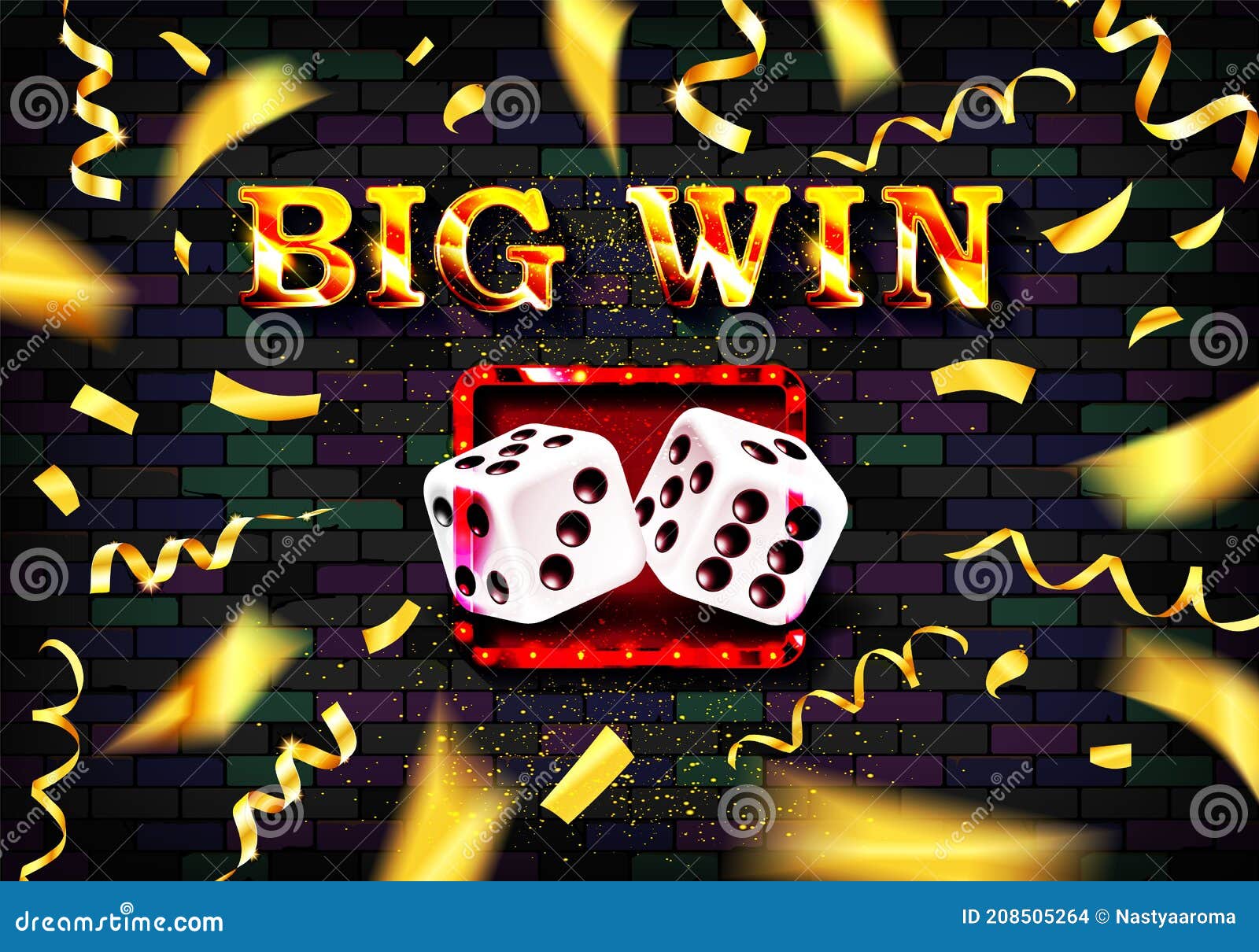 Big Win frame label stock vector. Illustration of banner - 208505264