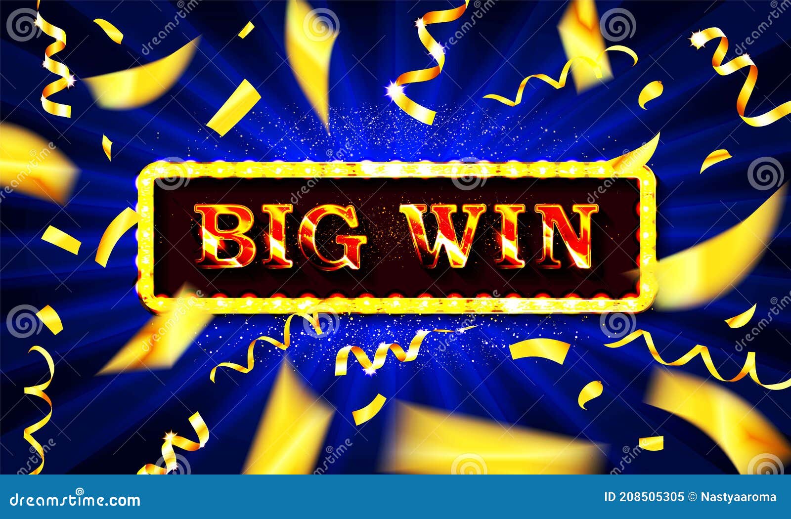 Big Win frame label stock vector. Illustration of label - 208505305