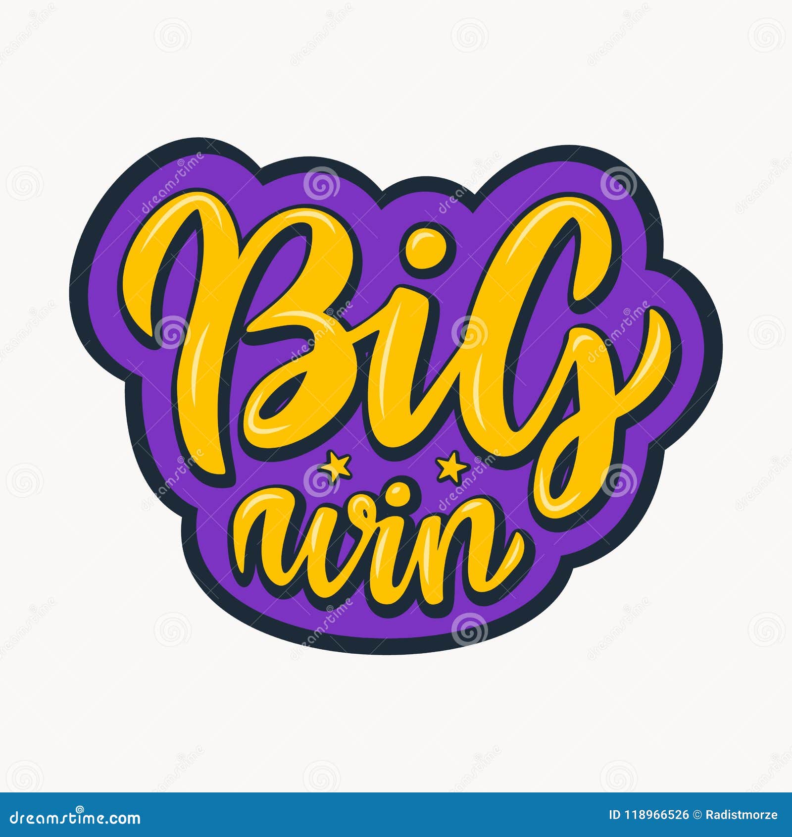 Big Win Lettering . stock illustration. Illustration of gold - 118966526