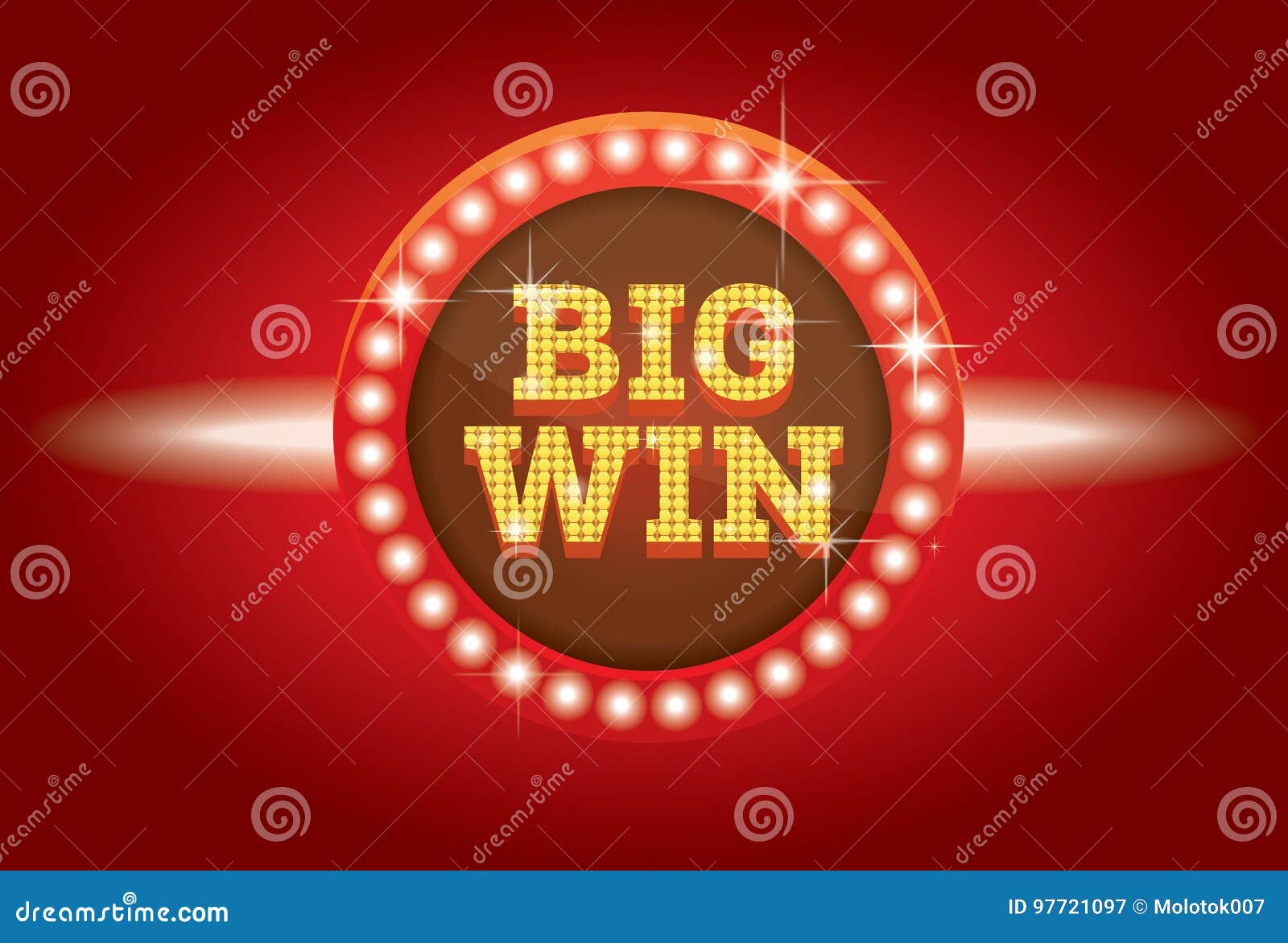 Big Win Neon Banner. stock vector. Illustration of movies - 97721097