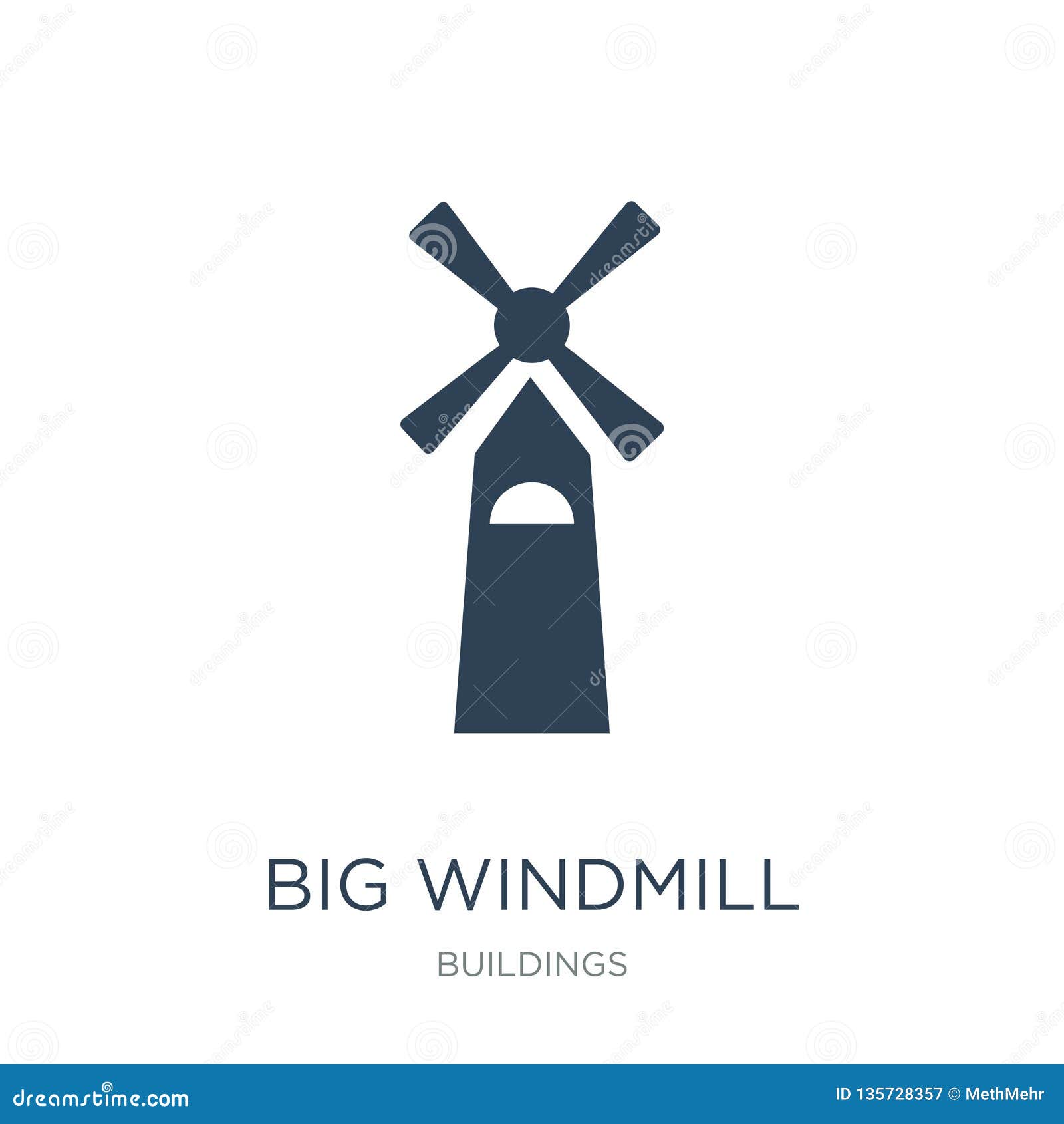 Big Windmill Icon in Trendy Design Style. Big Windmill Icon Isolated on ...