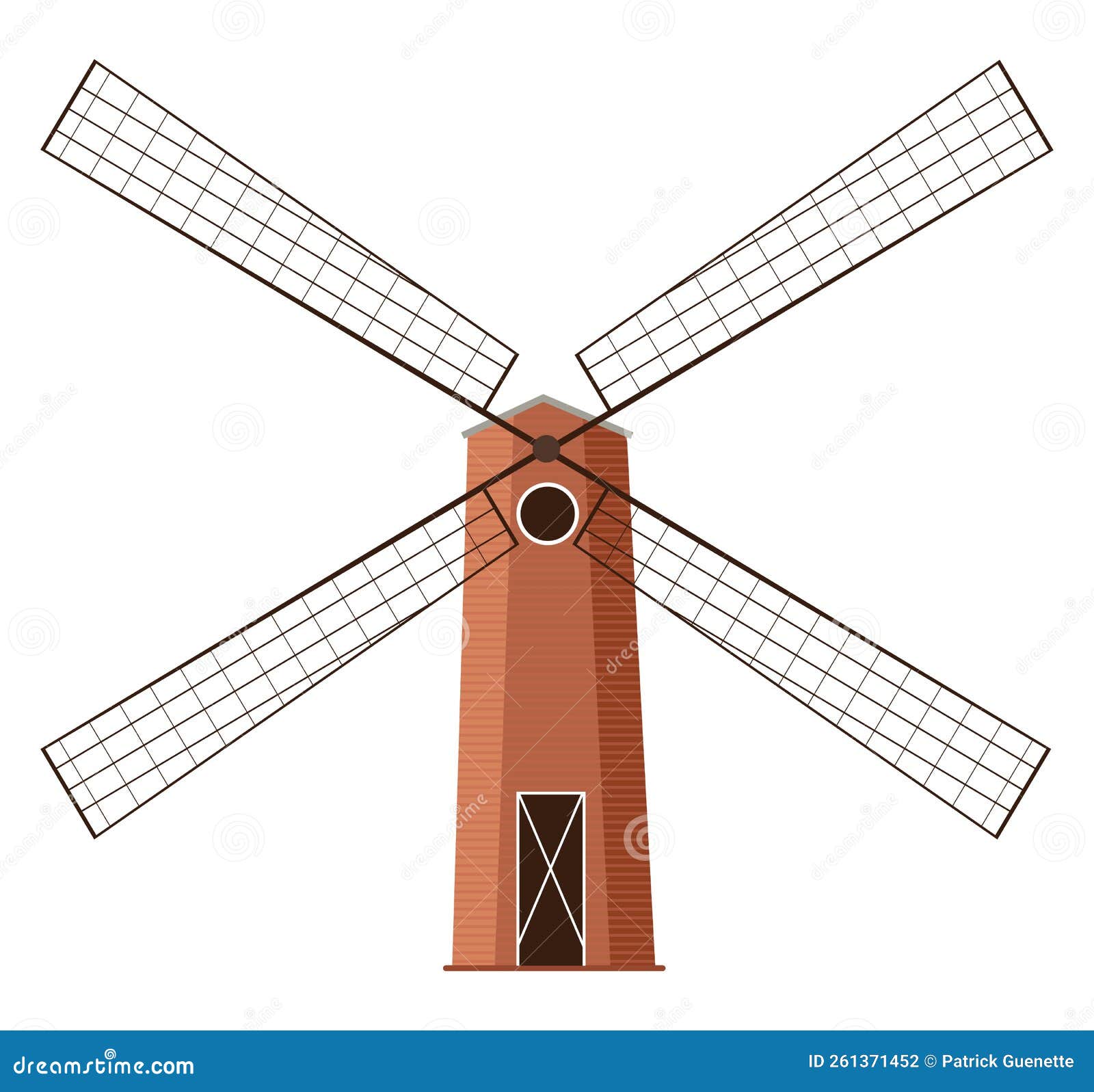 Big windmill, icon stock vector. Illustration of windmill - 261371452