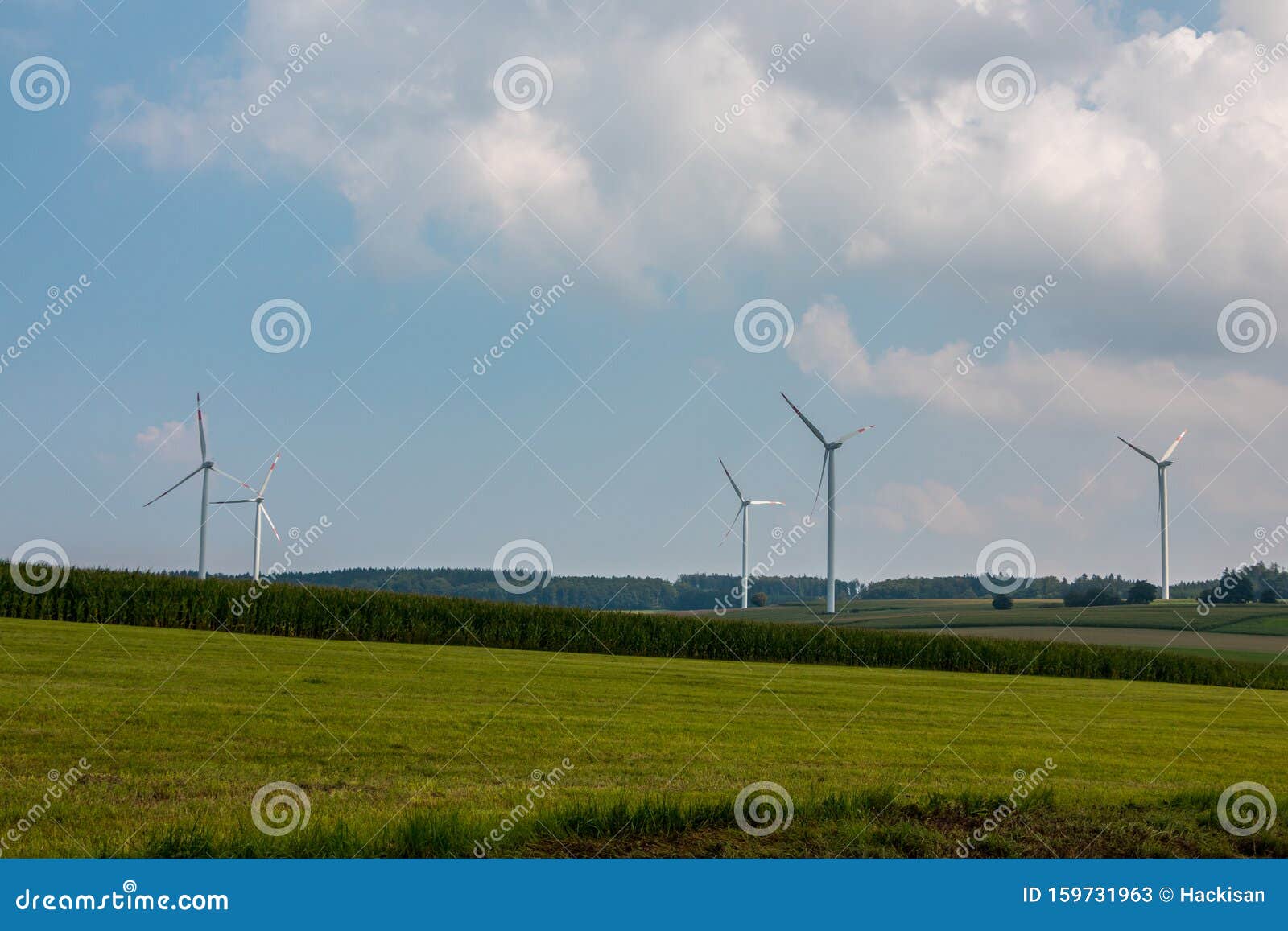 Big Windmills for Wind Power on the Field Stock Image - Image of ...
