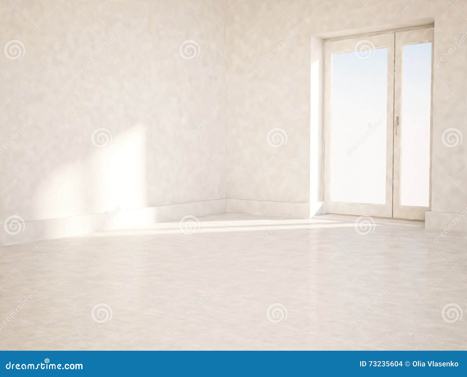 Big Window in the Empty Room, 3d Stock Illustration - Illustration of ...