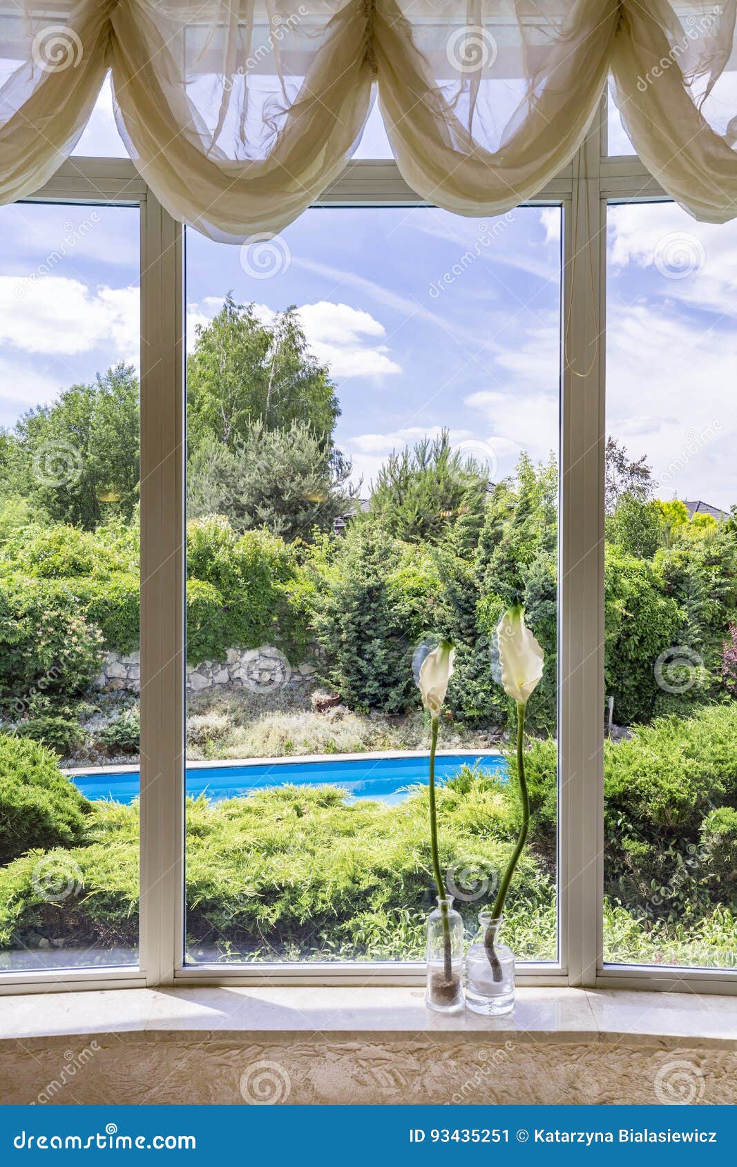Big Window with Garden View Stock Image - Image of tree, light: 93435251